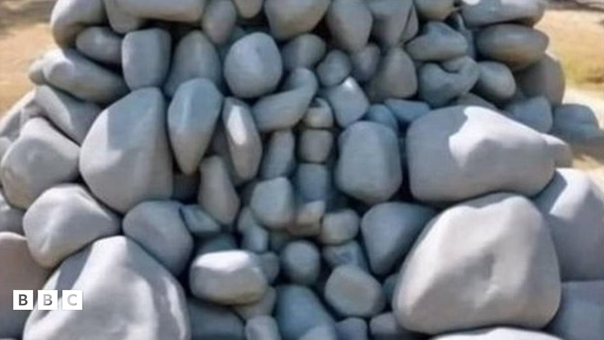 Optical Illusion: What's the message hidden in these rocks? - BBC Newsround