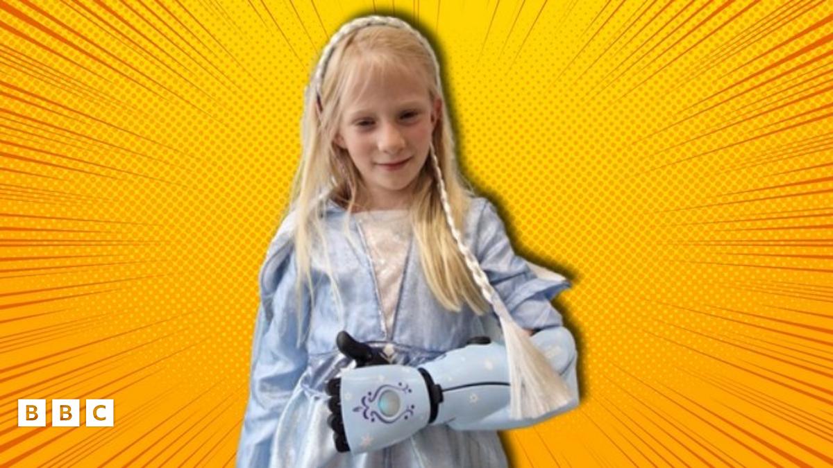 Caitlin is youngest person in England with bionic Hero Arm - BBC Newsround