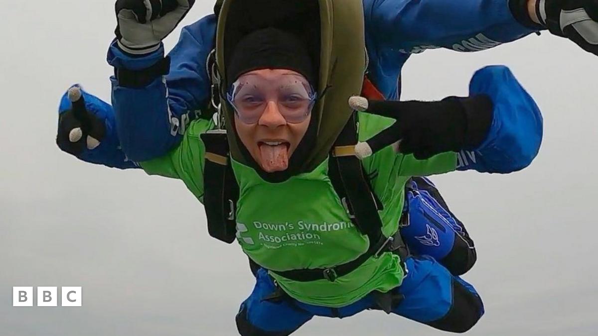 Aitch: Rapper's skydive in honour of his younger sister Gracie - BBC ...