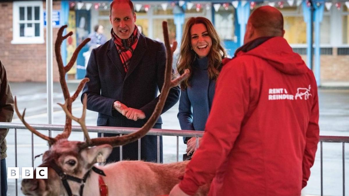 William and Kate surprise Berwick school with reindeer visit! - BBC ...