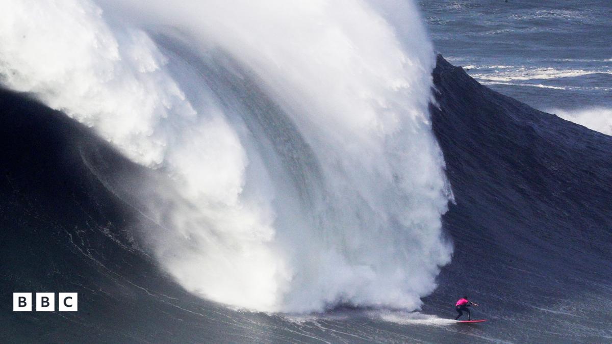 Pictures: Surfers face 18m high waves at WSL Big Wave Challenge - BBC ...