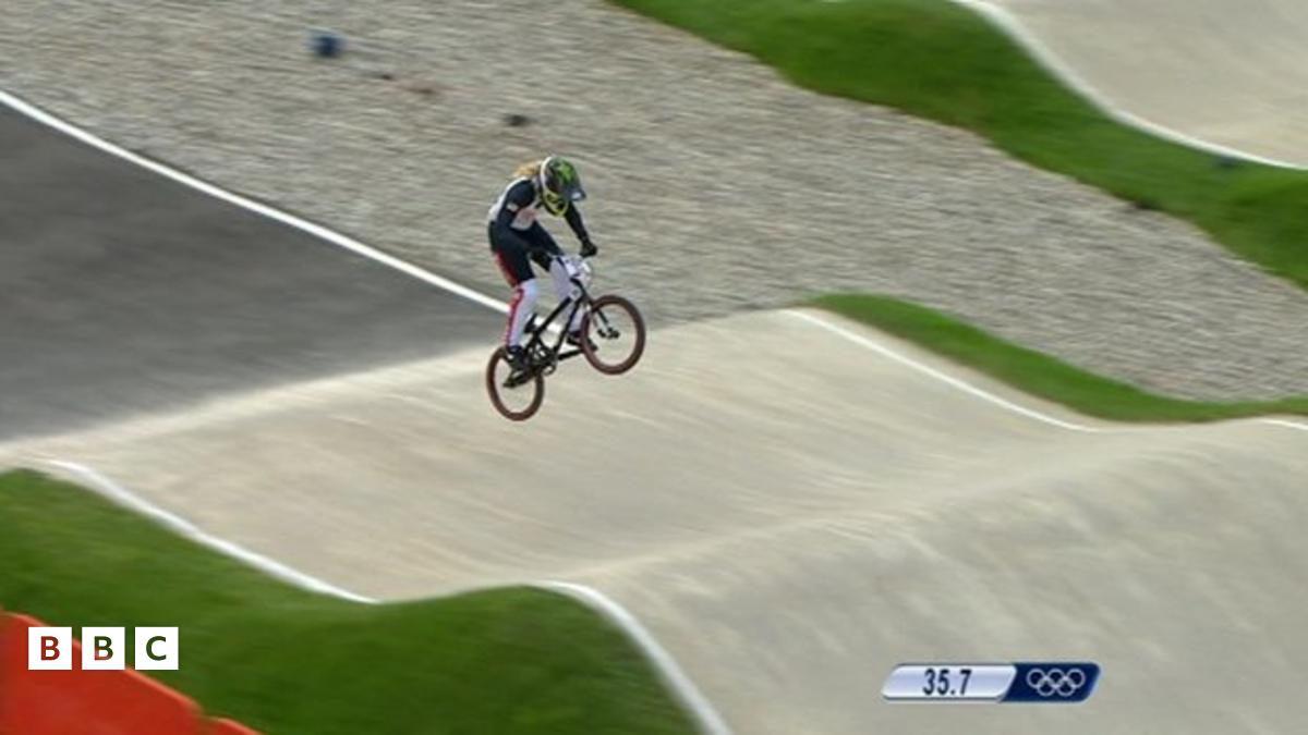 Olympic BMX rider Brooke Crain's spectacular crash - BBC Newsround