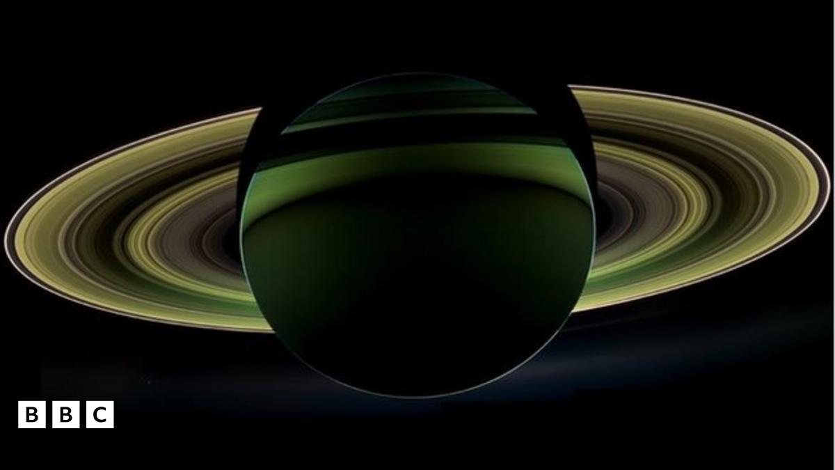 Saturn's stunning backlit image from Nasa spacecraft - BBC Newsround