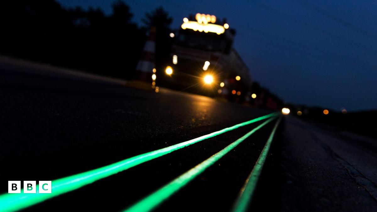 Glow in the dark road test finishes - BBC Newsround