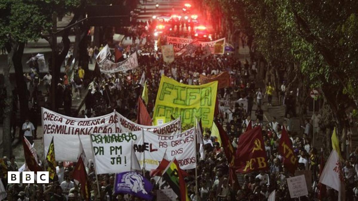Anti-World Cup protests take place in Brazil - BBC Newsround