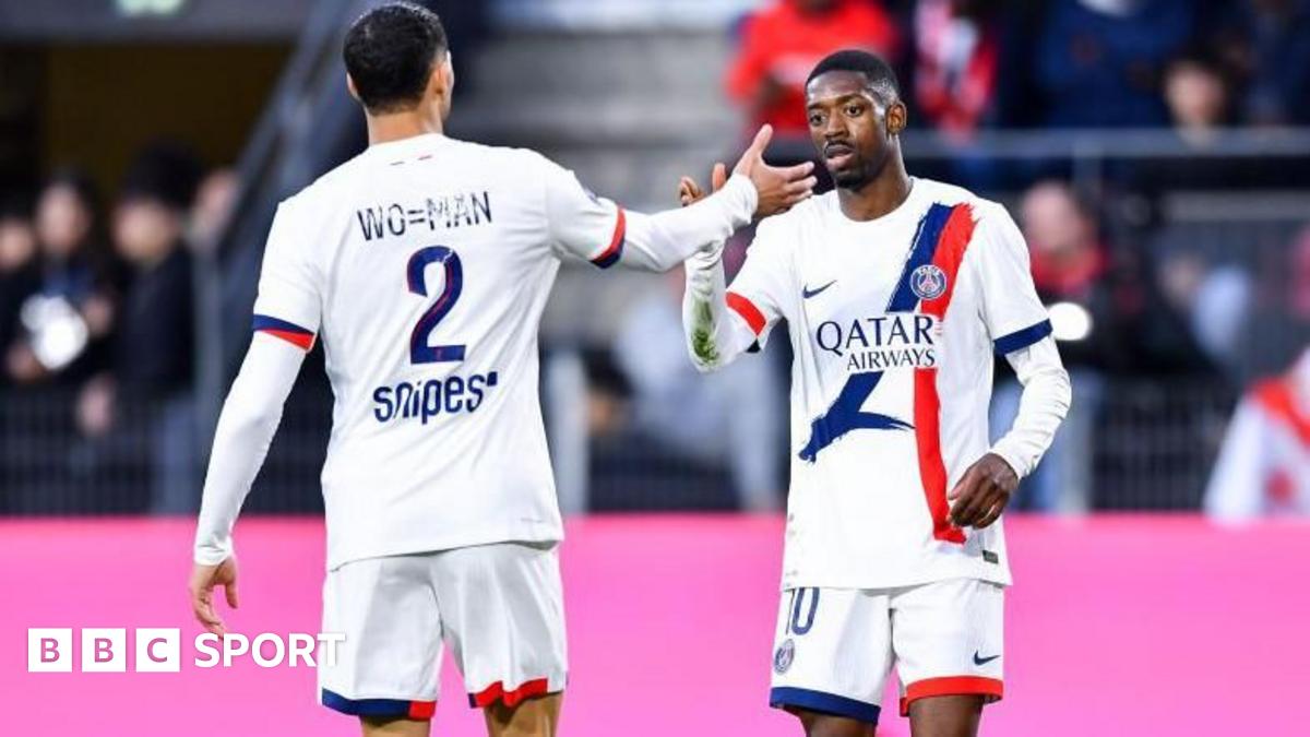 Rennes 1-4 PSG: Ousmane Dembele double at Rennes helps PSG go 16 points clear - BBC Sport