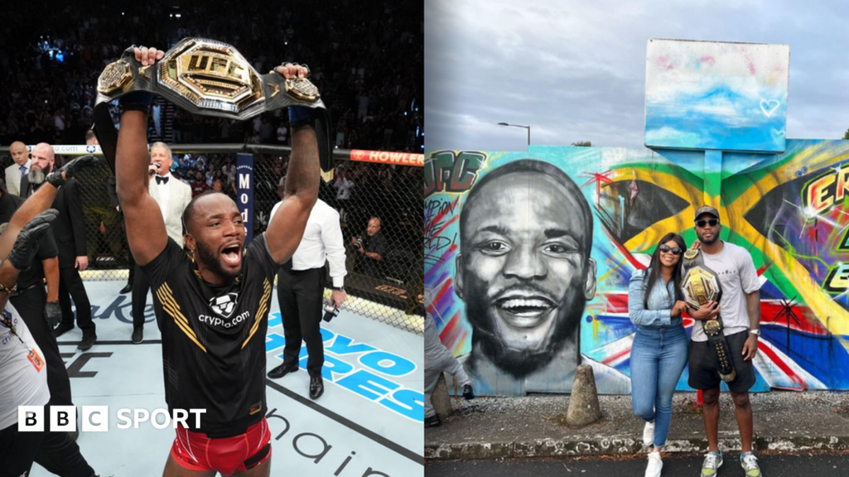 UFC: New champion Leon Edwards returns to UK to visit epic mural in ...