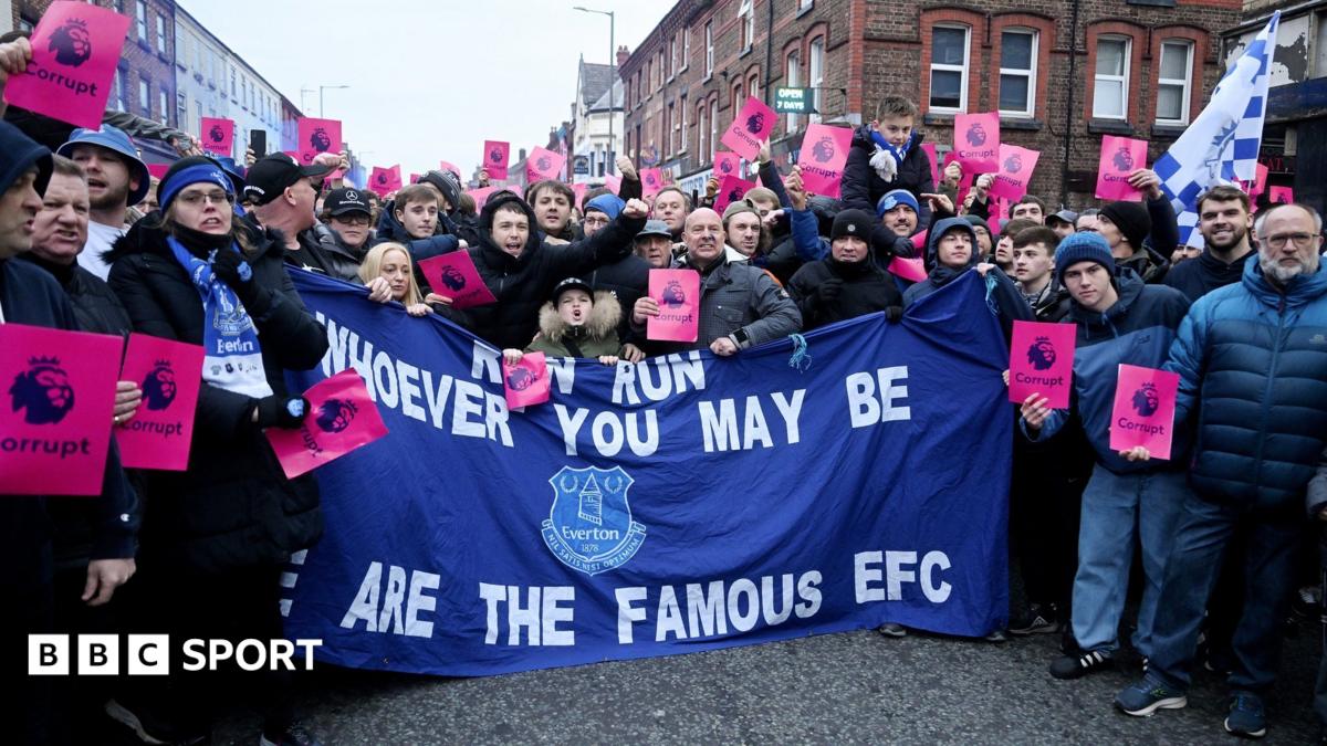 Everton v Man Utd: Toffees fans hold anti-Premier League protest over ...