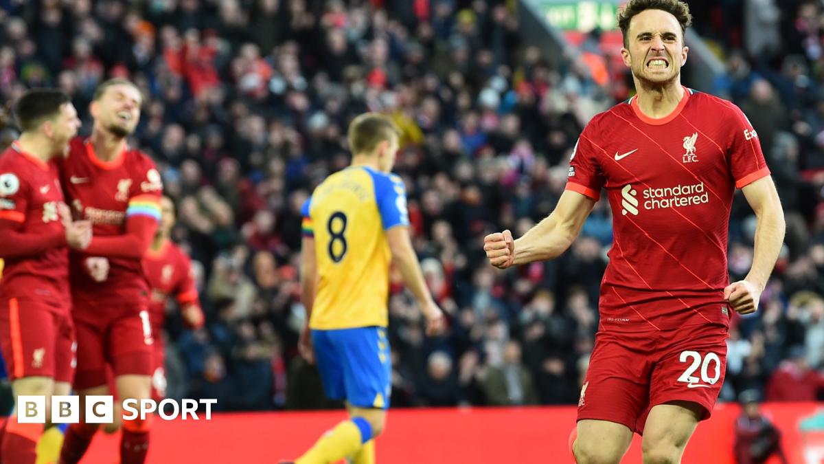 Liverpool 4-0 Southampton: Diogo Jota scores twice as Reds go second ...