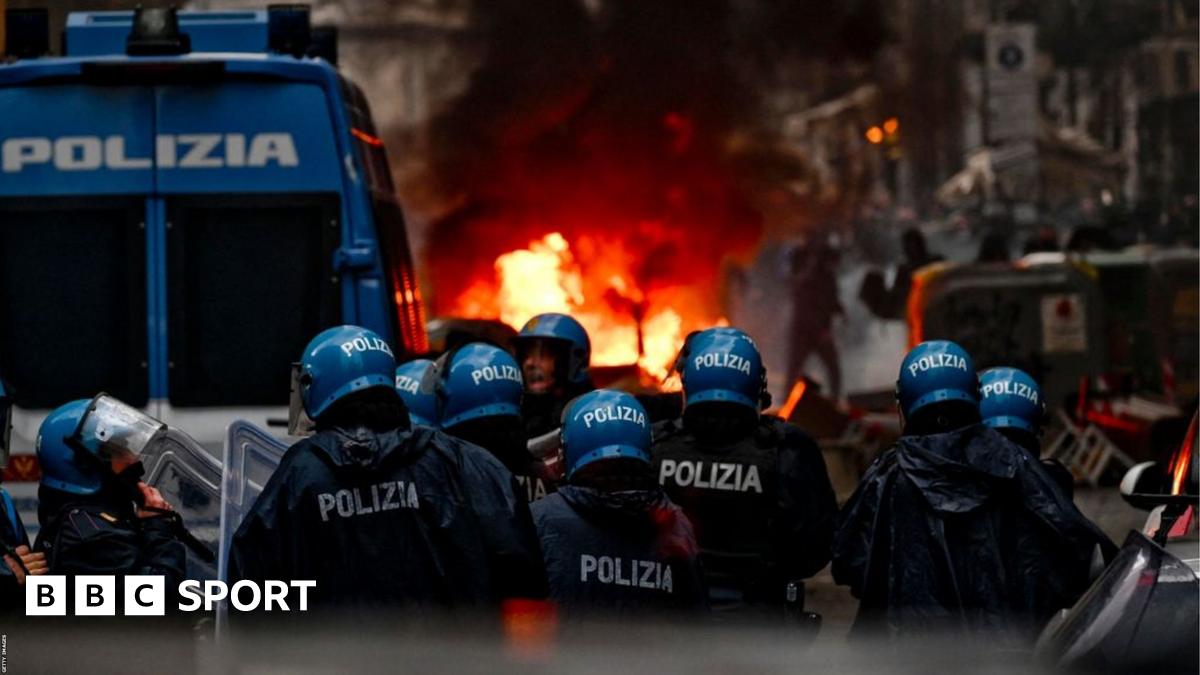 Napoli v Eintracht Frankfurt: Eight fans arrested after 'unacceptable ...