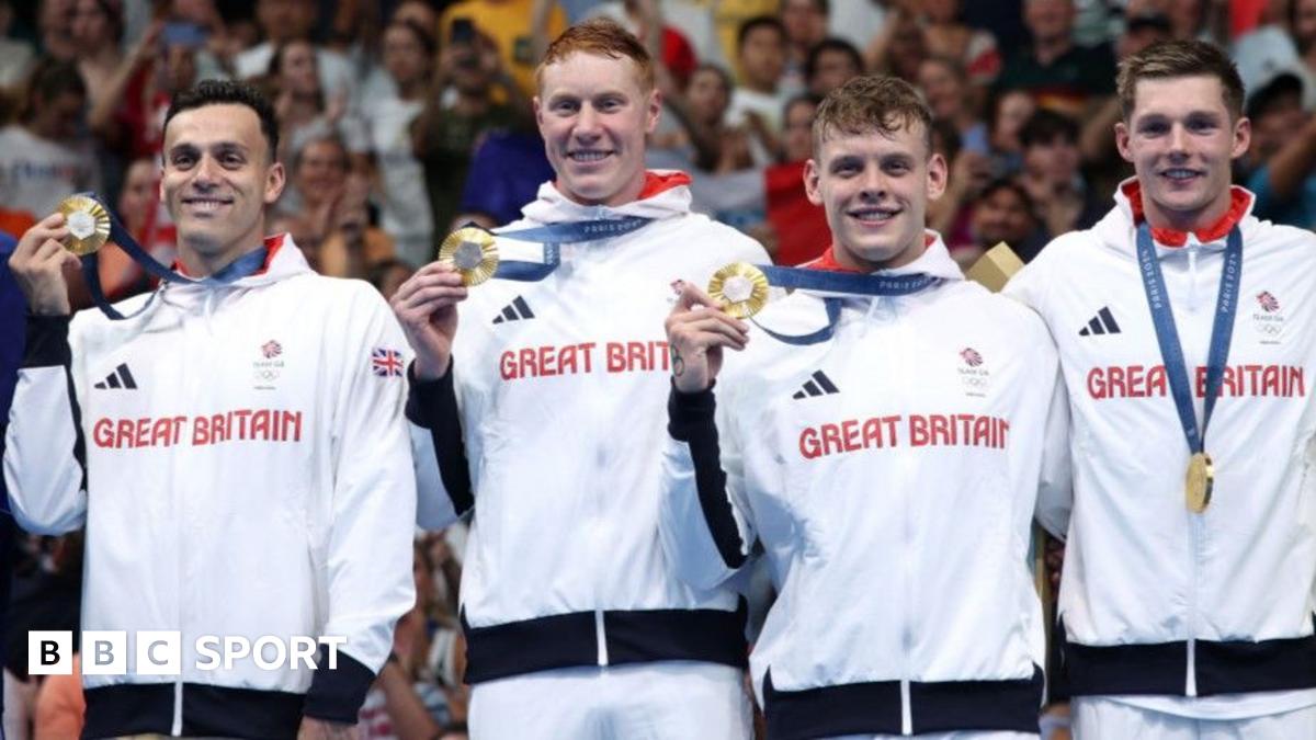 Olympic swimming: Great Britain retain relay title to win first ...