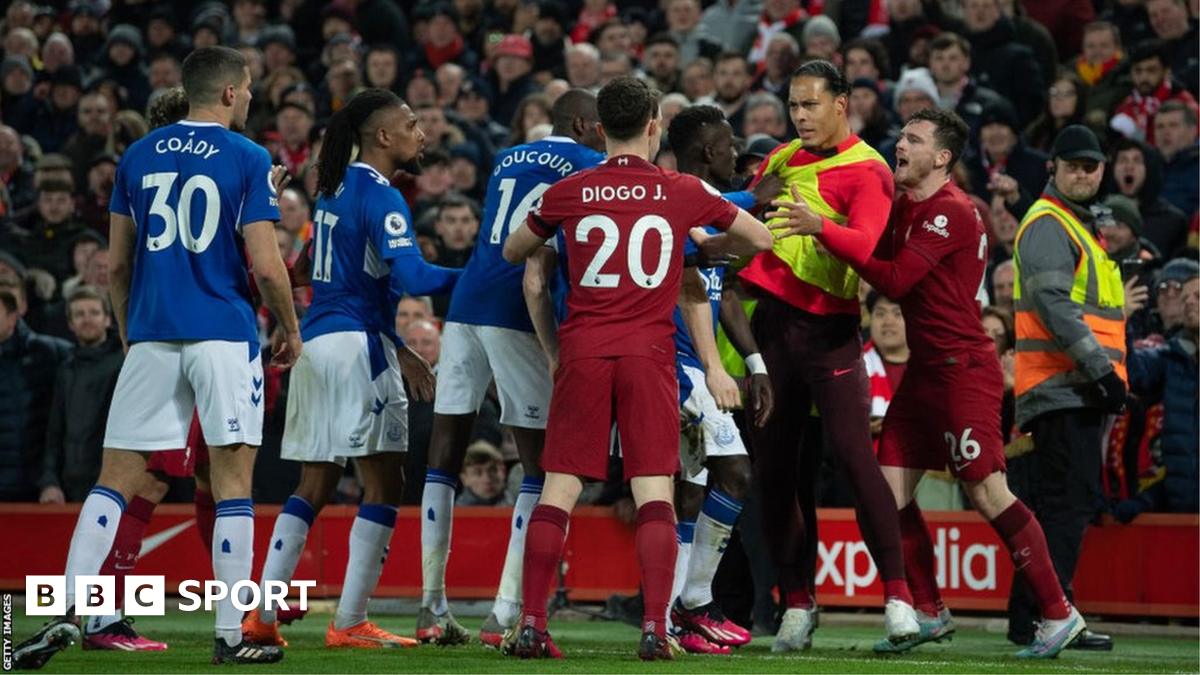 Liverpool and Everton charged over 'mass confrontation' in Merseyside derby - BBC Sport