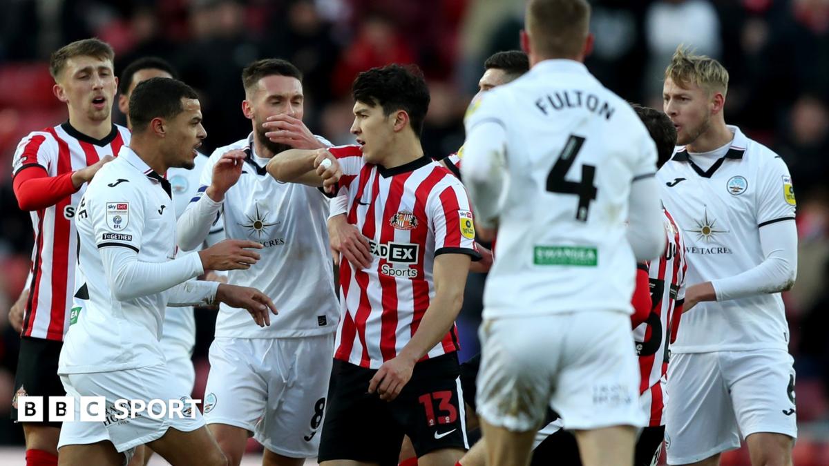 Sunderland & Swansea fined for on-field melee after Luke O'Nien red ...