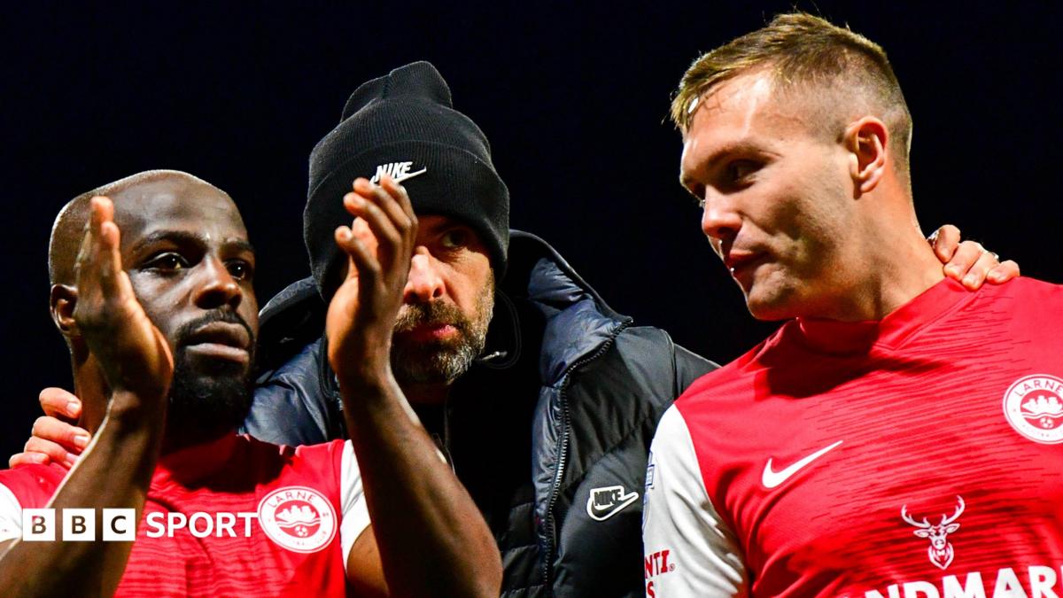 Fuad Sule and Graham Kelly leaving Premiership champions Larne - BBC Sport