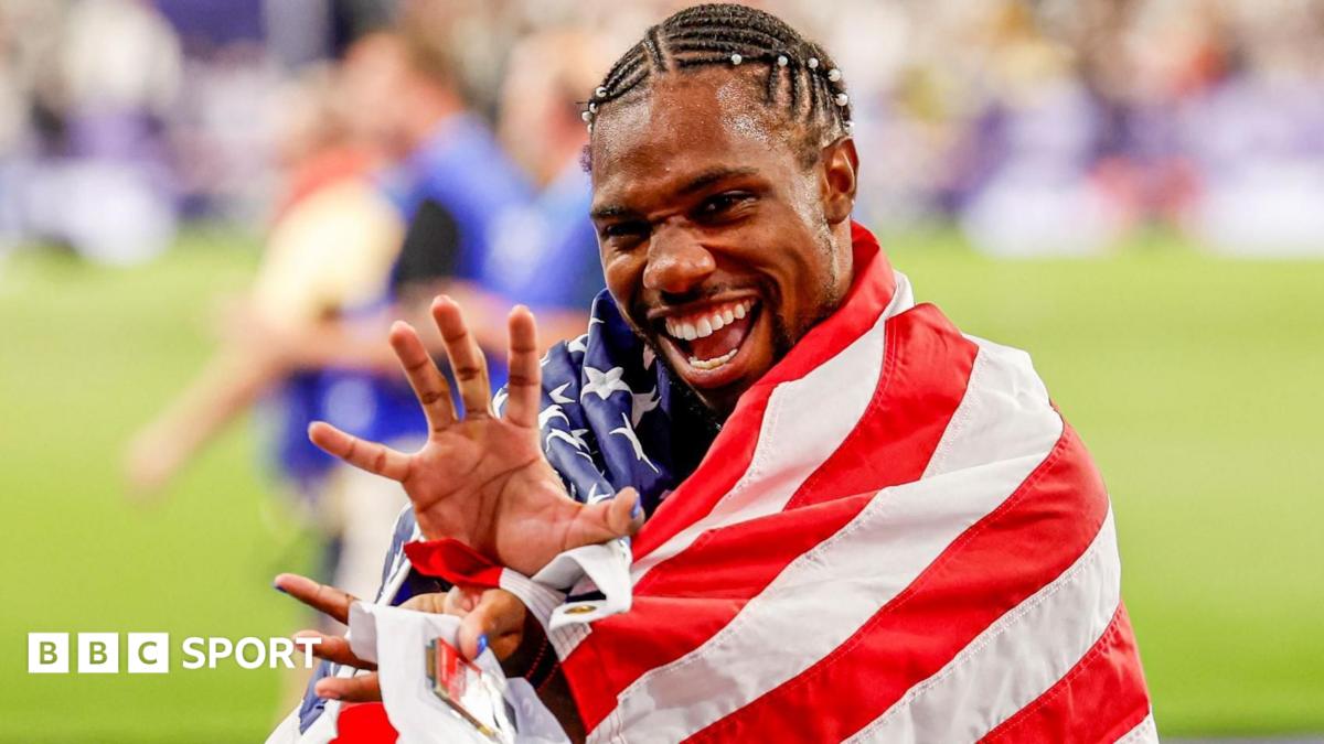 Noah Lyles wins Olympic 100m gold in sensational finish in Paris - BBC ...