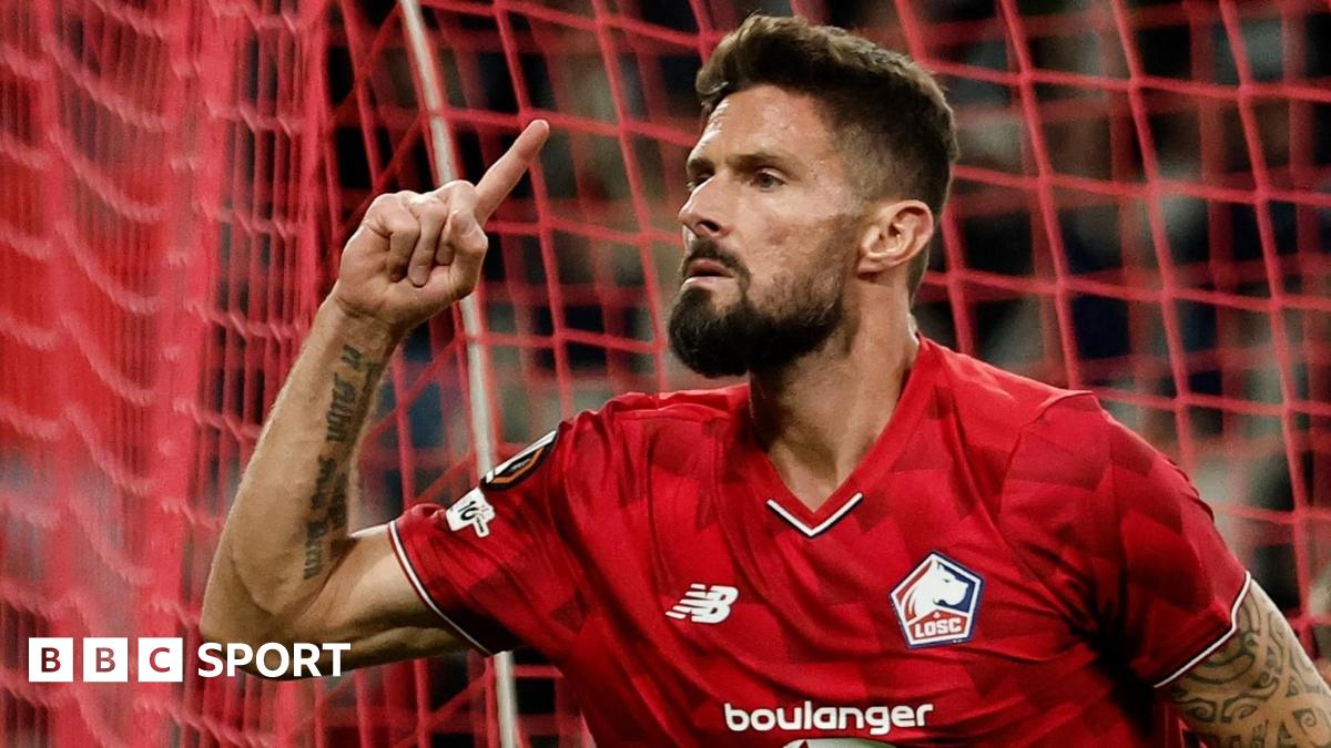 Lille 2-1 Brann: Olivier Giroud, 38, scores winner in Europa League ...