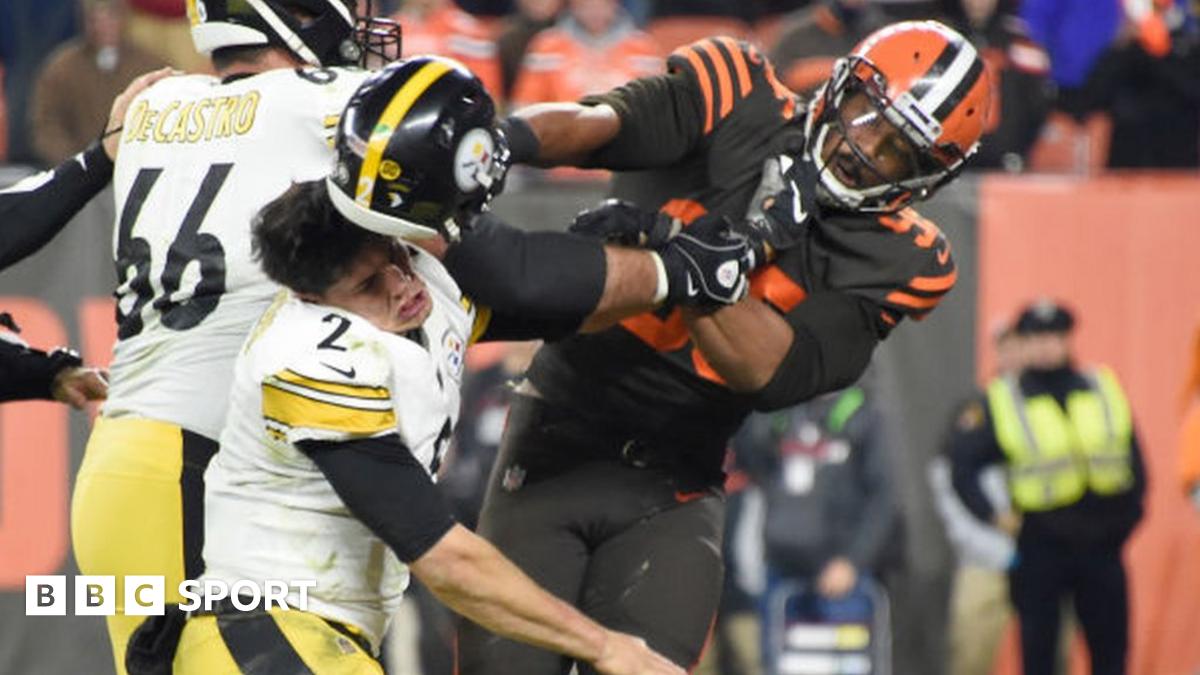 Myles Garrett: Cleveland Browns player hits Steelers' Mason Rudolph ...