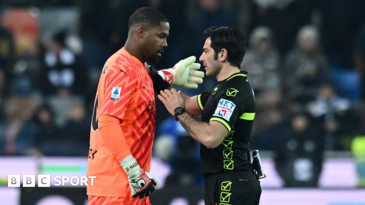 Udinese 2-3 AC Milan: Mike Maignan and Milan walk off after alleged racist chanting from home ...