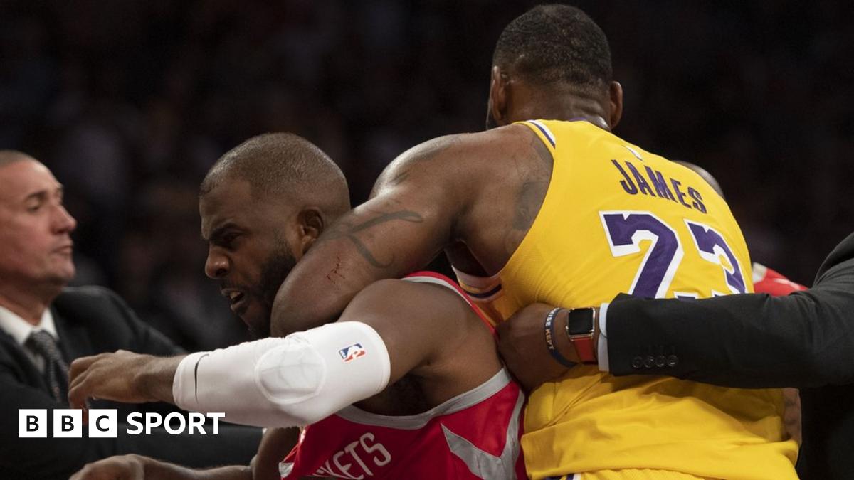 NBA: Lebron James' LA Lakers home debut is marred by a fight and ends ...