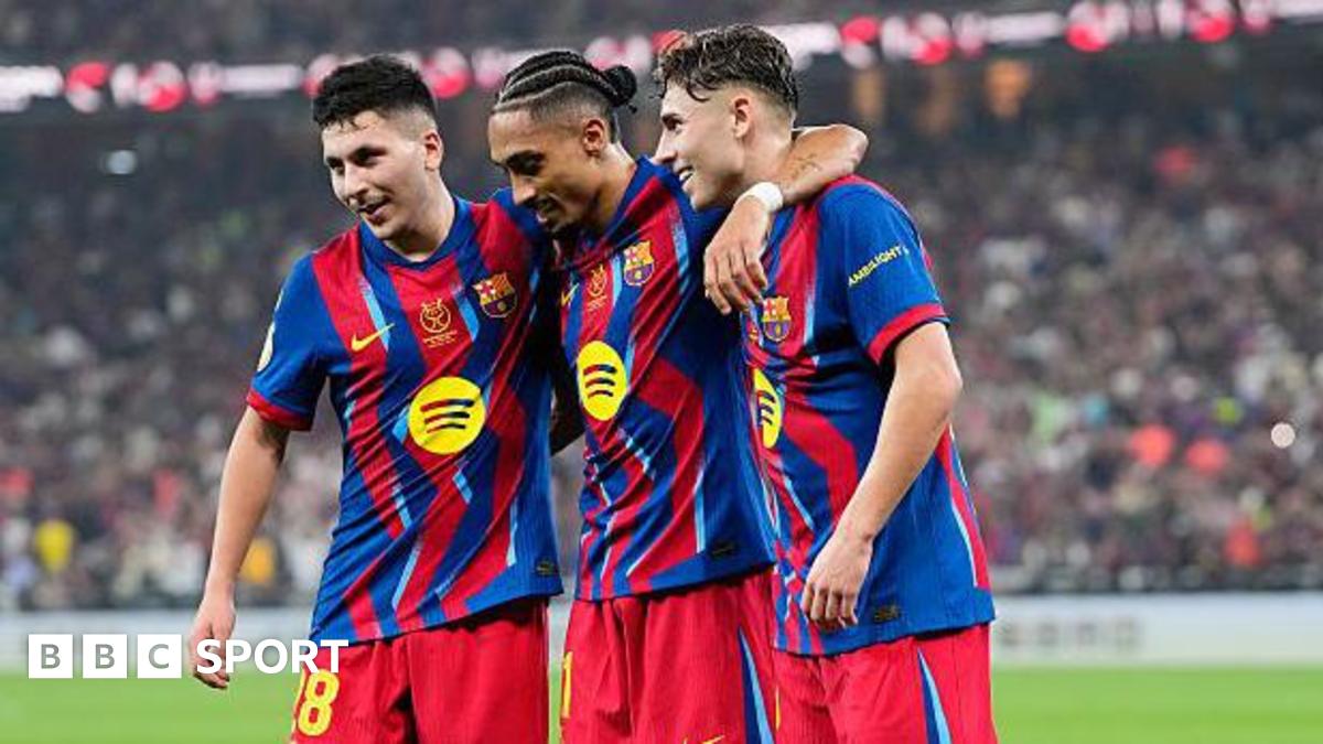 Barcelona 5-0 Athletic Club: Hansi Flick's side reach Super Cup final ...