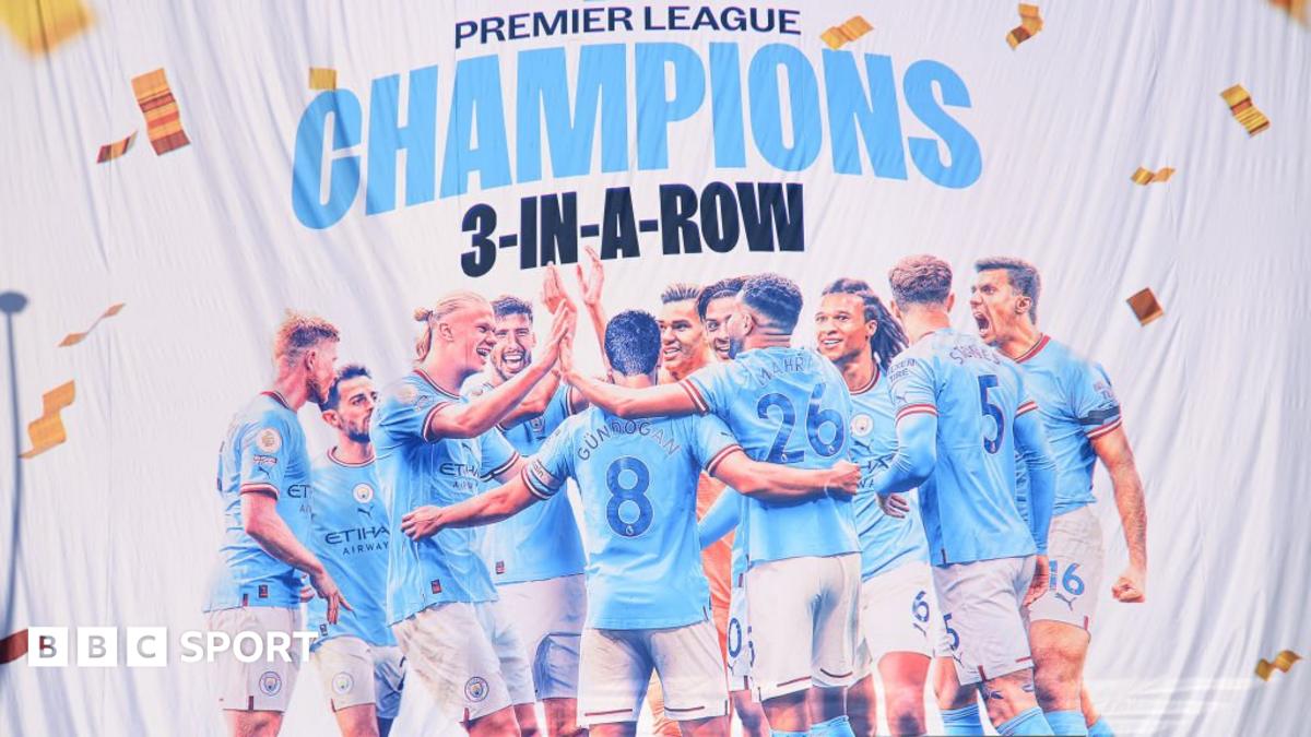 Manchester City win Premier League for third successive season after ...