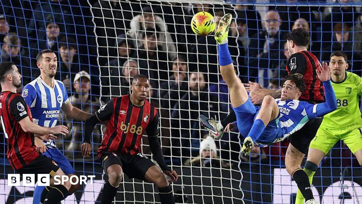 Brighton 1-1 Bournemouth: Kostoulas overhead kick earns point for hosts ...
