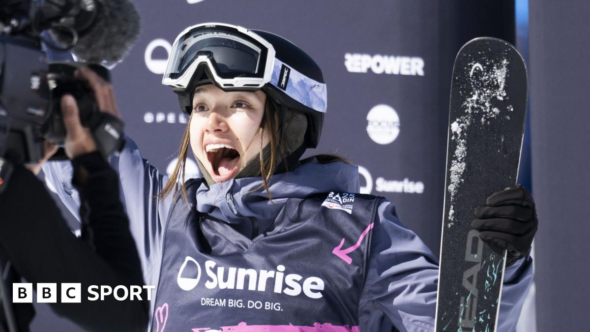 GB's Zoe Atkin wins world freeski halfpipe gold in Switzerland - BBC Sport