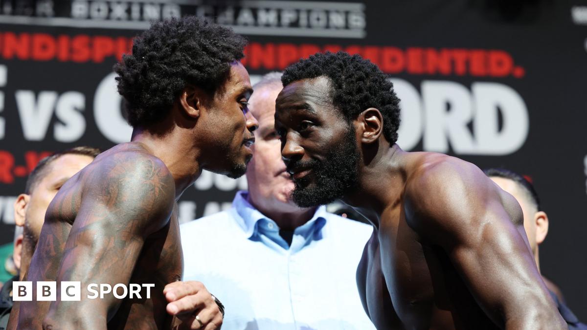 Errol Spence Jr v Terence Crawford: Rivals make weight for undisputed welterweight fight on ...