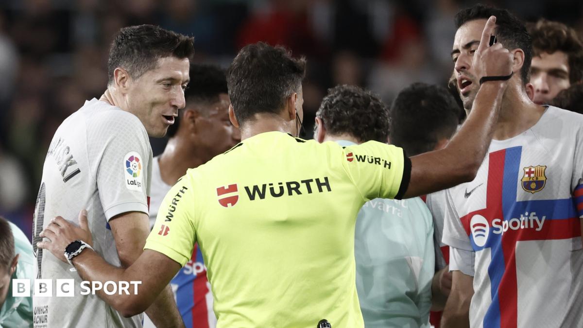 Robert Lewandowski banned for three Barcelona games after red card ...