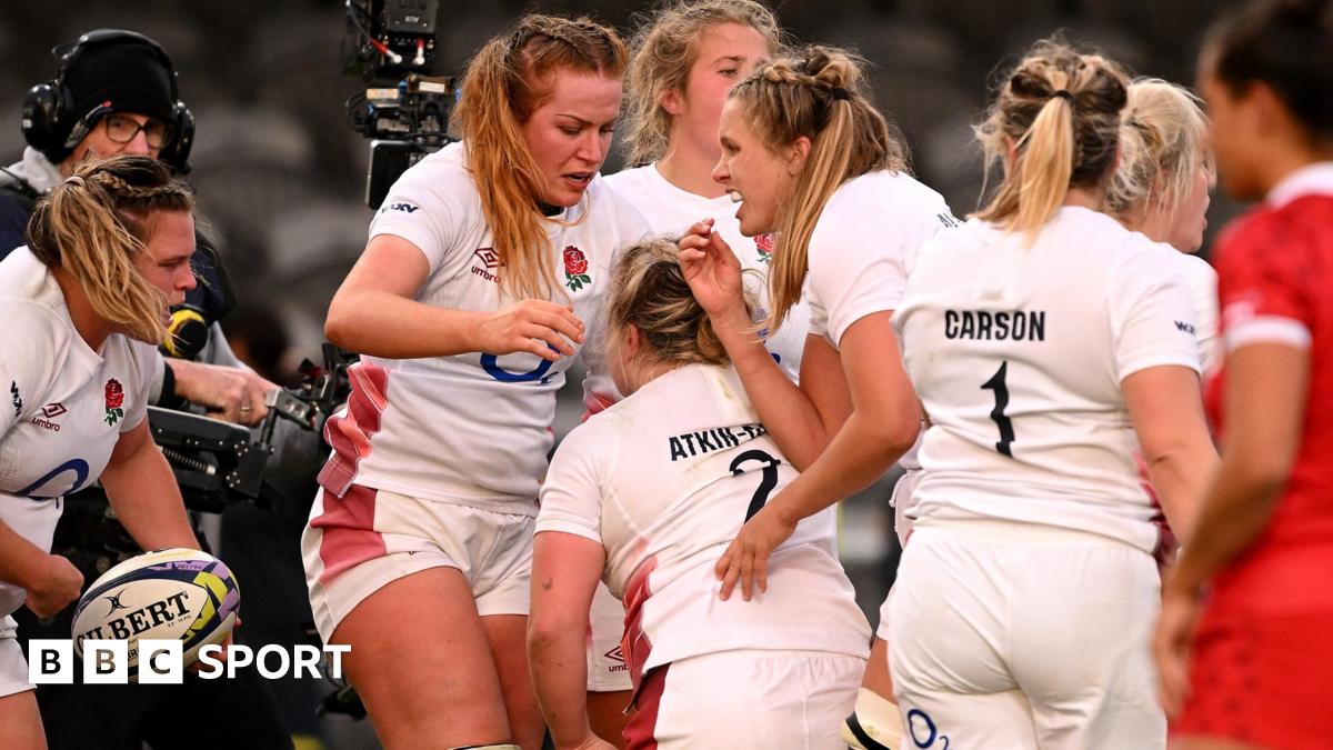 WXV1: England 45-12 Canada - Lark Atkin-Davies scores four tries in Red ...
