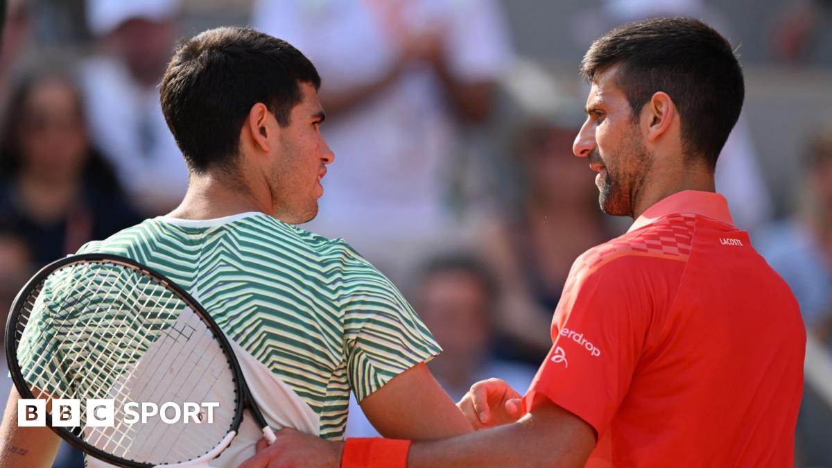 French Open 2023: Carlos Alcaraz says stress caused cramping in Novak Djokovic defeat - BBC Sport