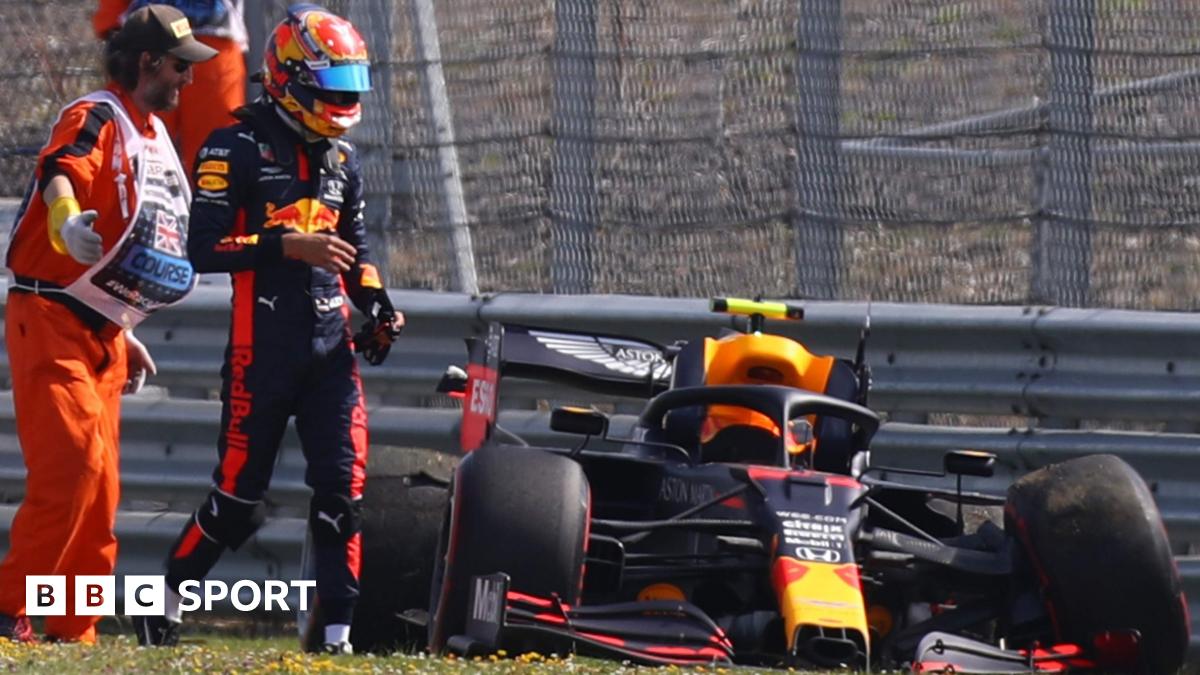 British Grand Prix: Alex Albon crashes as Lance Stroll tops second ...