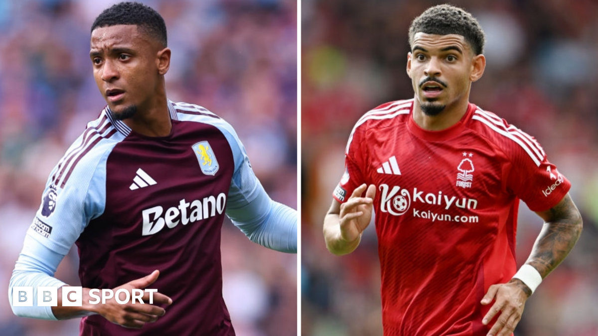 Aston Villa's Ezri Konsa and Nottingham Forest's Morgan Gibbs-White are ...