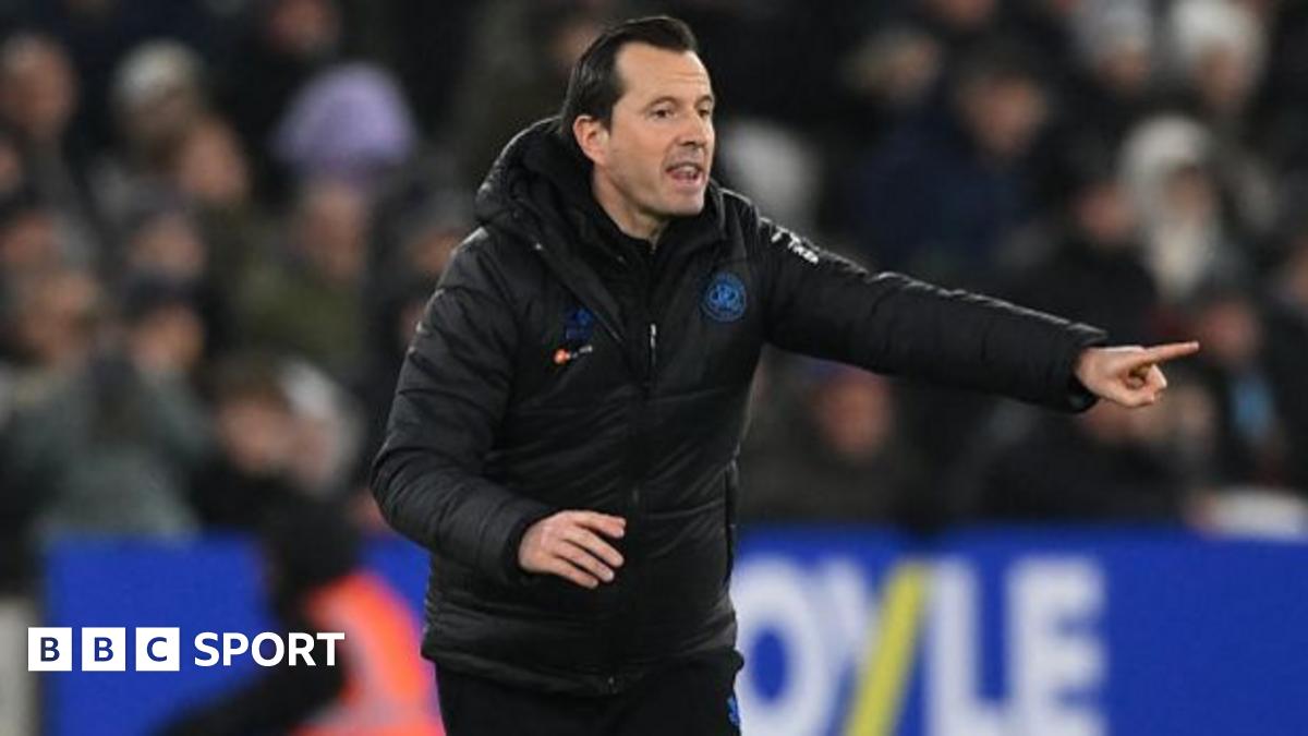 Julien Stephan applauds the Queens Park Rangers defence at Stoke City ...