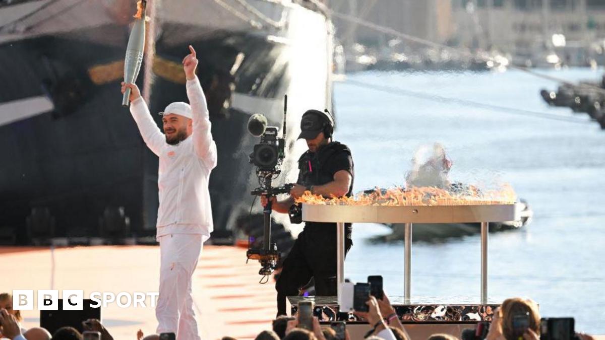 Paris Olympics 2024: Torch arrives in France amid high security - BBC Sport