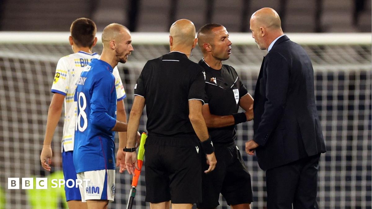 Rangers 0-2 Dynamo Kyiv (1-3): Pundits brand red card a disgrace - BBC ...