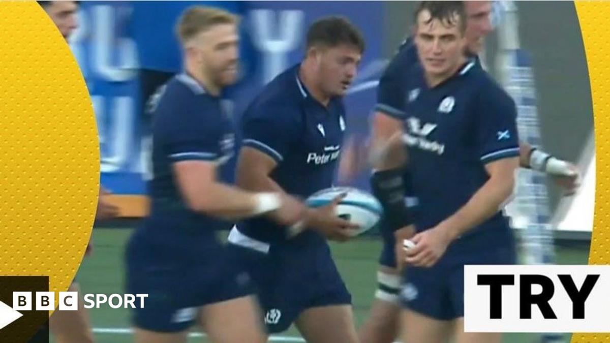 Watch: Patrick Harrison scores first Scotland try - BBC Sport