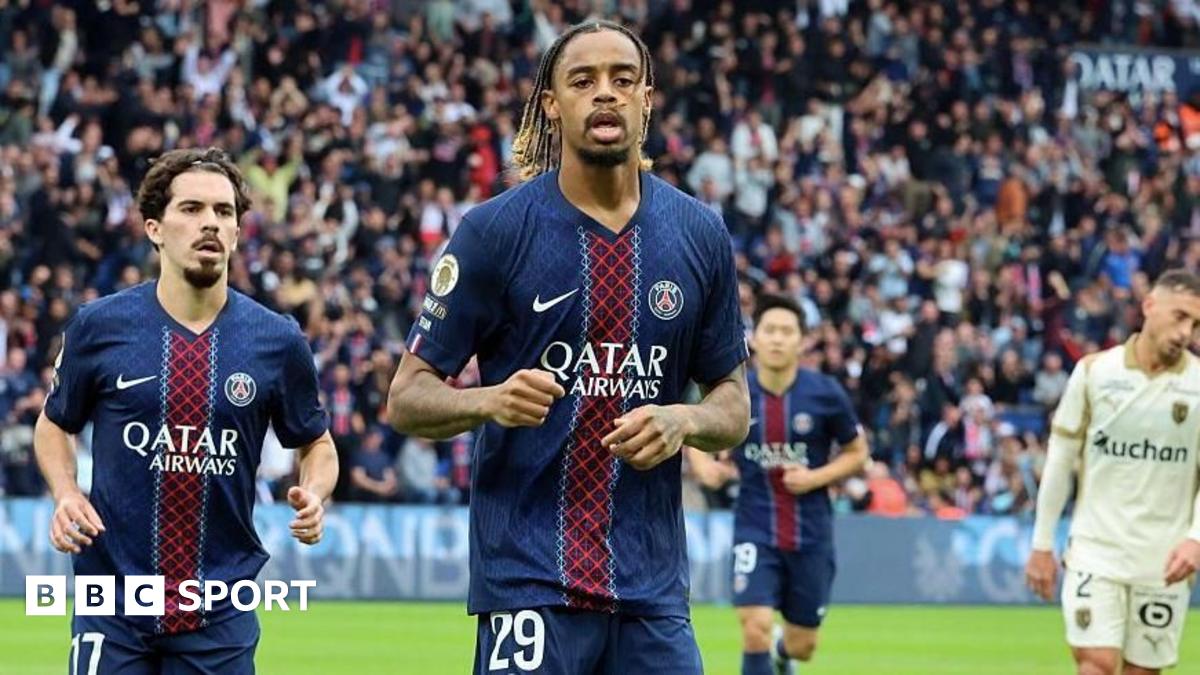 PSG extend 100% start with 2-0 win against Lens in Ligue 1 as Bradley Barcola gets two goals ...