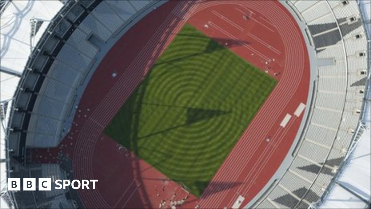 London 2012 Olympic stadium athletics track completed - BBC Sport
