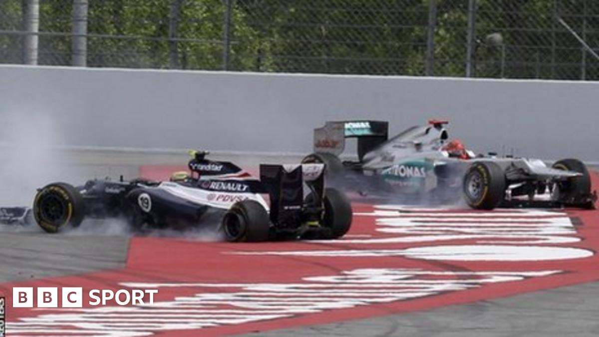 Michael Schumacher penalised for Bruno Senna clash - BBC Sport