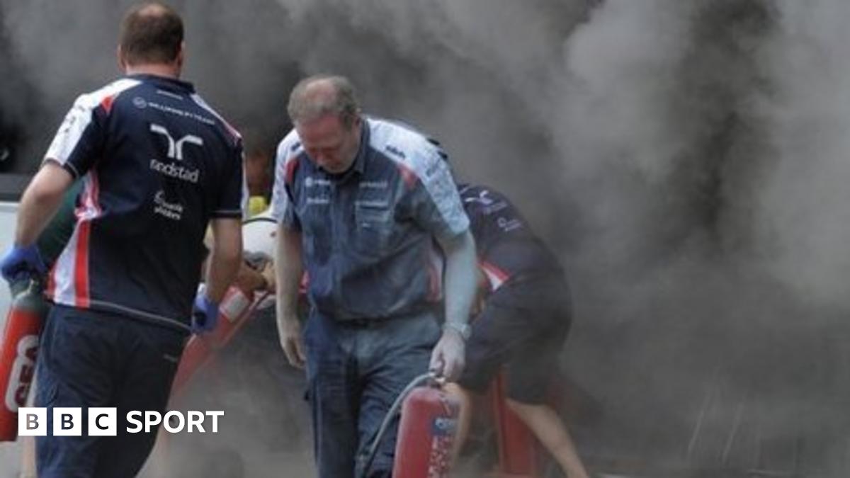 Spanish Grand Prix: Williams crew injured in pit fire - BBC Sport