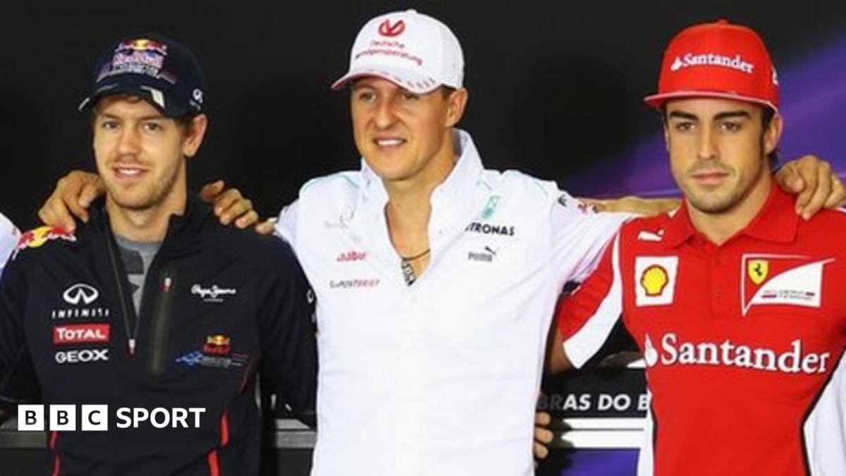 Brazilian GP: Sebastian Vettel & Alonso pay tribute to Schumacher - BBC ...