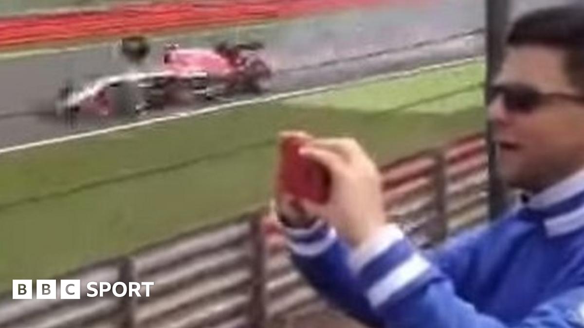 British Grand Prix: Max Chilton has lucky escape in Raikkonen crash ...