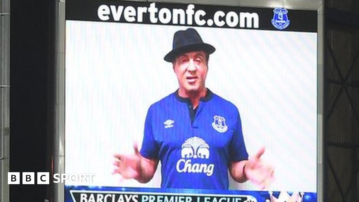 Sylvester Stallone: Rocky star delivers message at Everton - BBC Sport