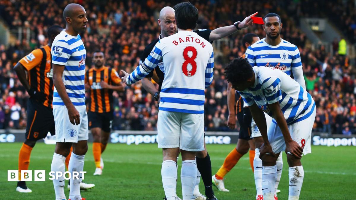 'Gutted' QPR skipper Joey Barton apologises for red card - BBC Sport
