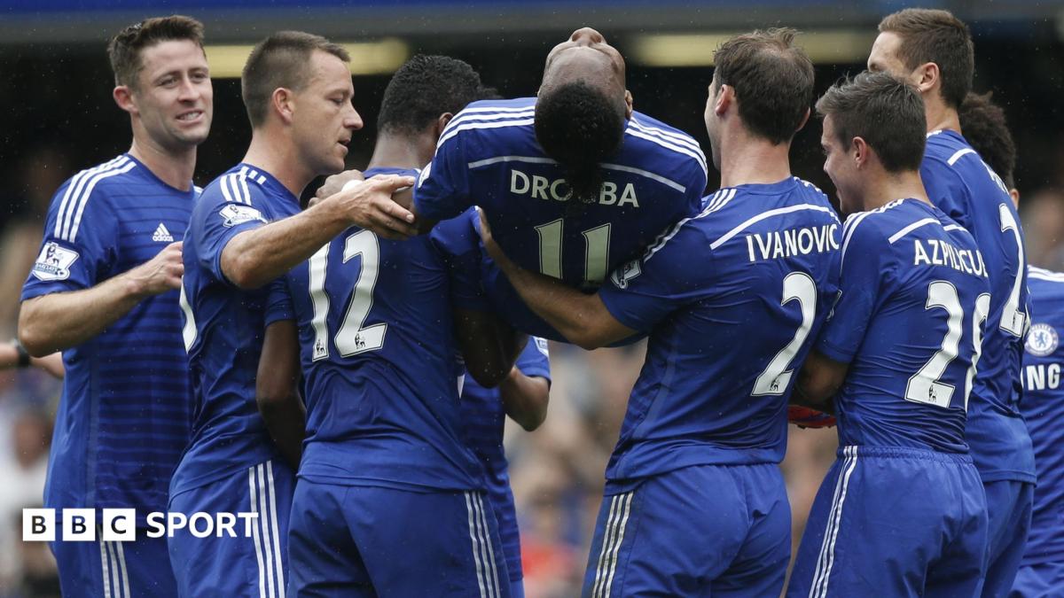 Didier Drogba: Chelsea striker carried off by team-mates - BBC Sport