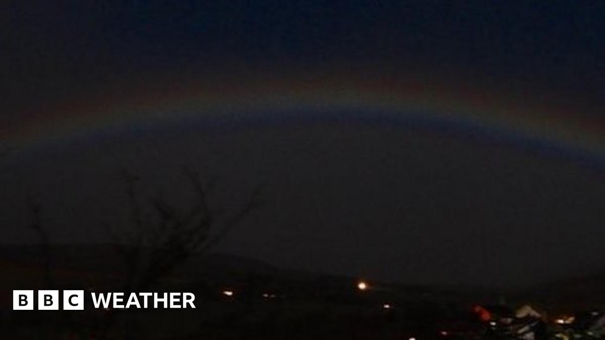 Rare moonbow spotted over Cumbria - BBC Weather
