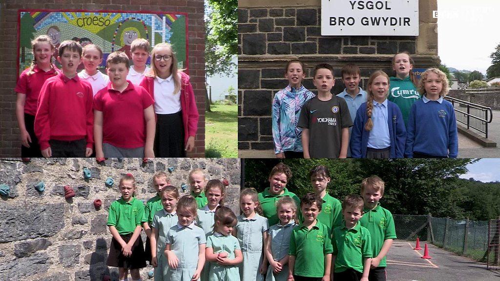 Croeso cynnes i sir Conwy - gan rai o blant yr ardal - BBC Cymru Fyw