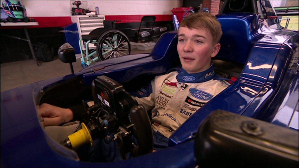 Billy Monger shows how he drives a racing car with no legs - BBC Newsround