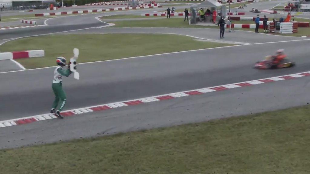 Karting World Championships: Luca Corberi throws bumper at opponent ...